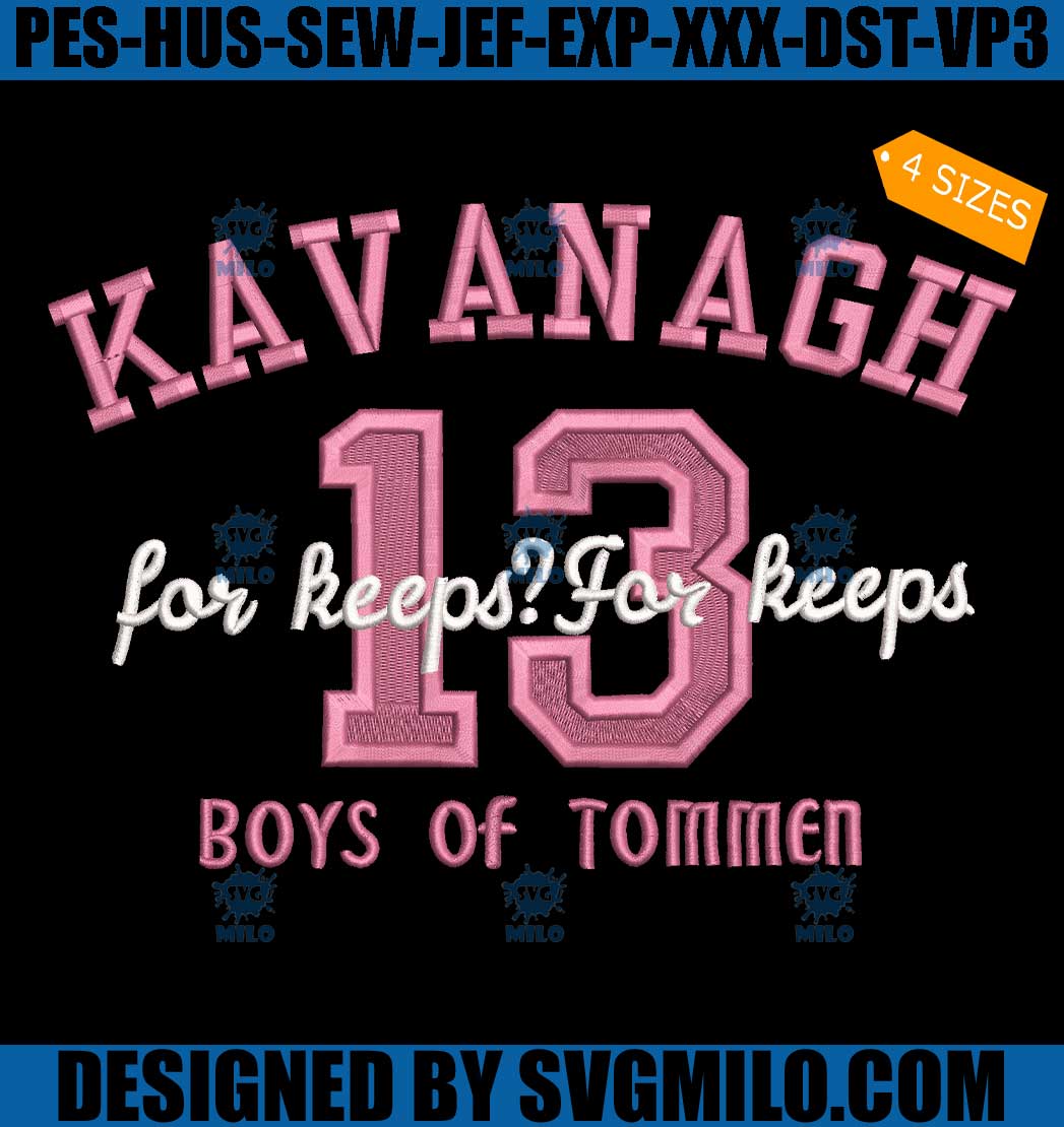 Kavanagh 13 Boys of Tommen Embroidery Design Pink Team Patch