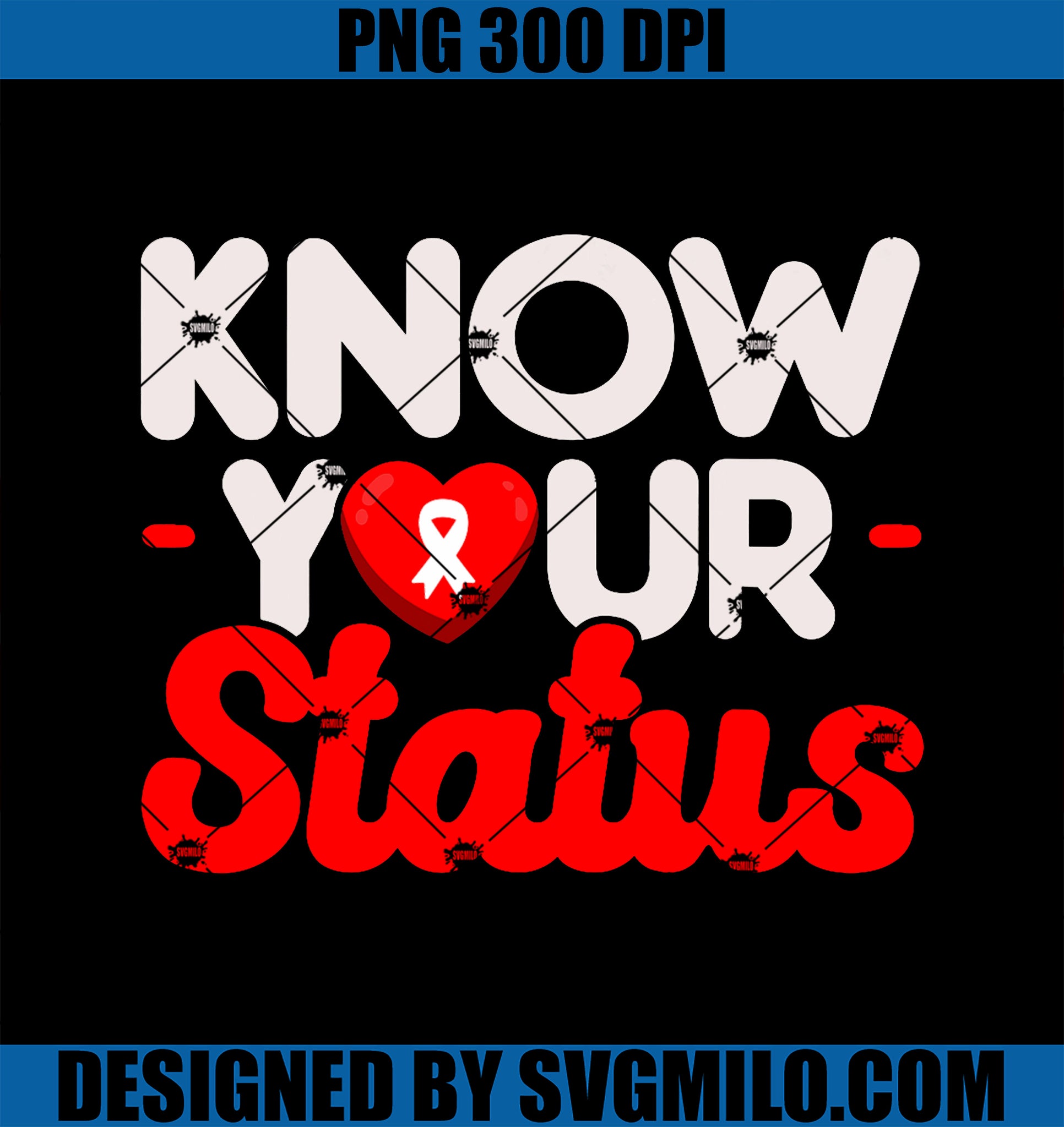 Know Your Status HIV AIDS Awareness Red Ribbon Disability PNG