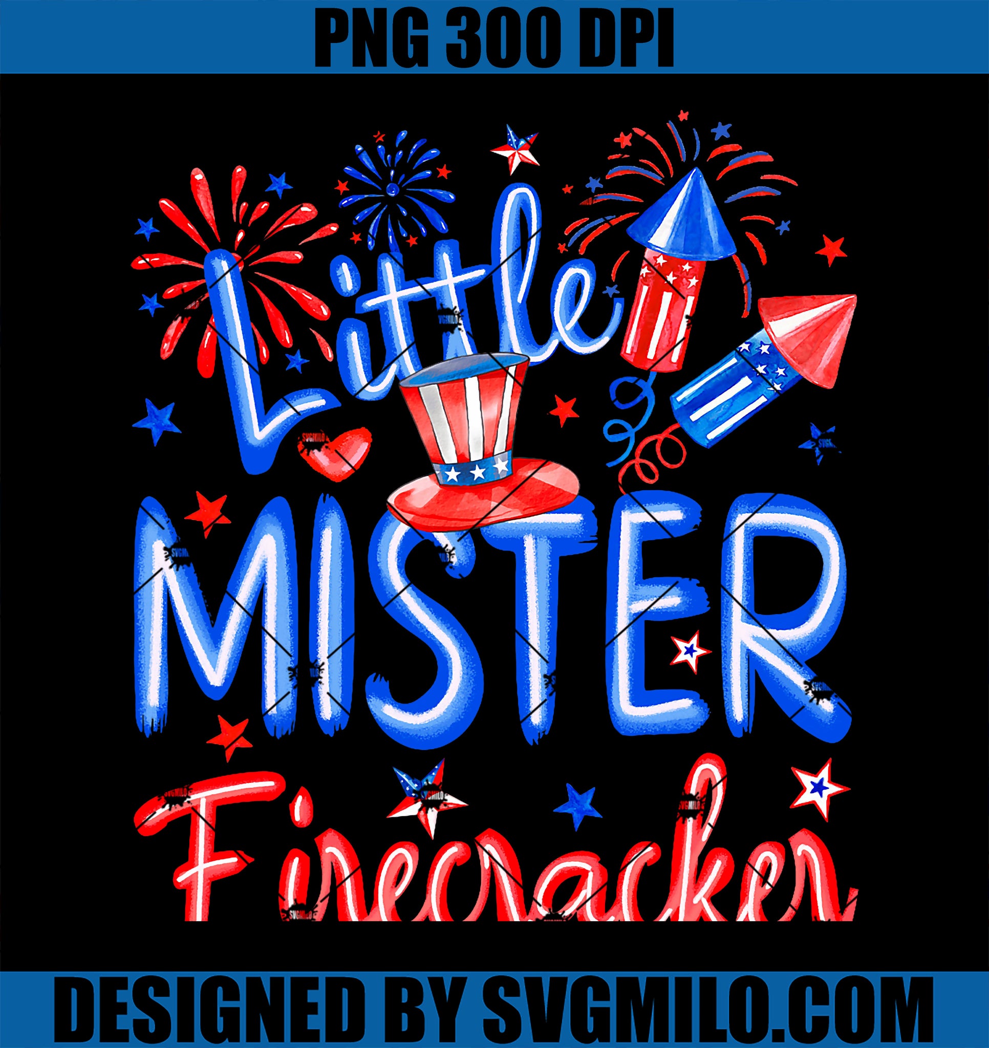 Little Mister Firecracker PNG, 4th Of July American Flag PNG