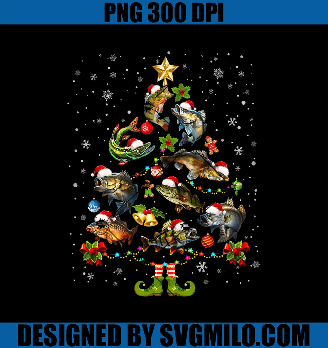 Merry-Fishmas-PNG_-Ugly-Christmas-Tree-Lights-Fish-Fishing-Rod-PNG ...