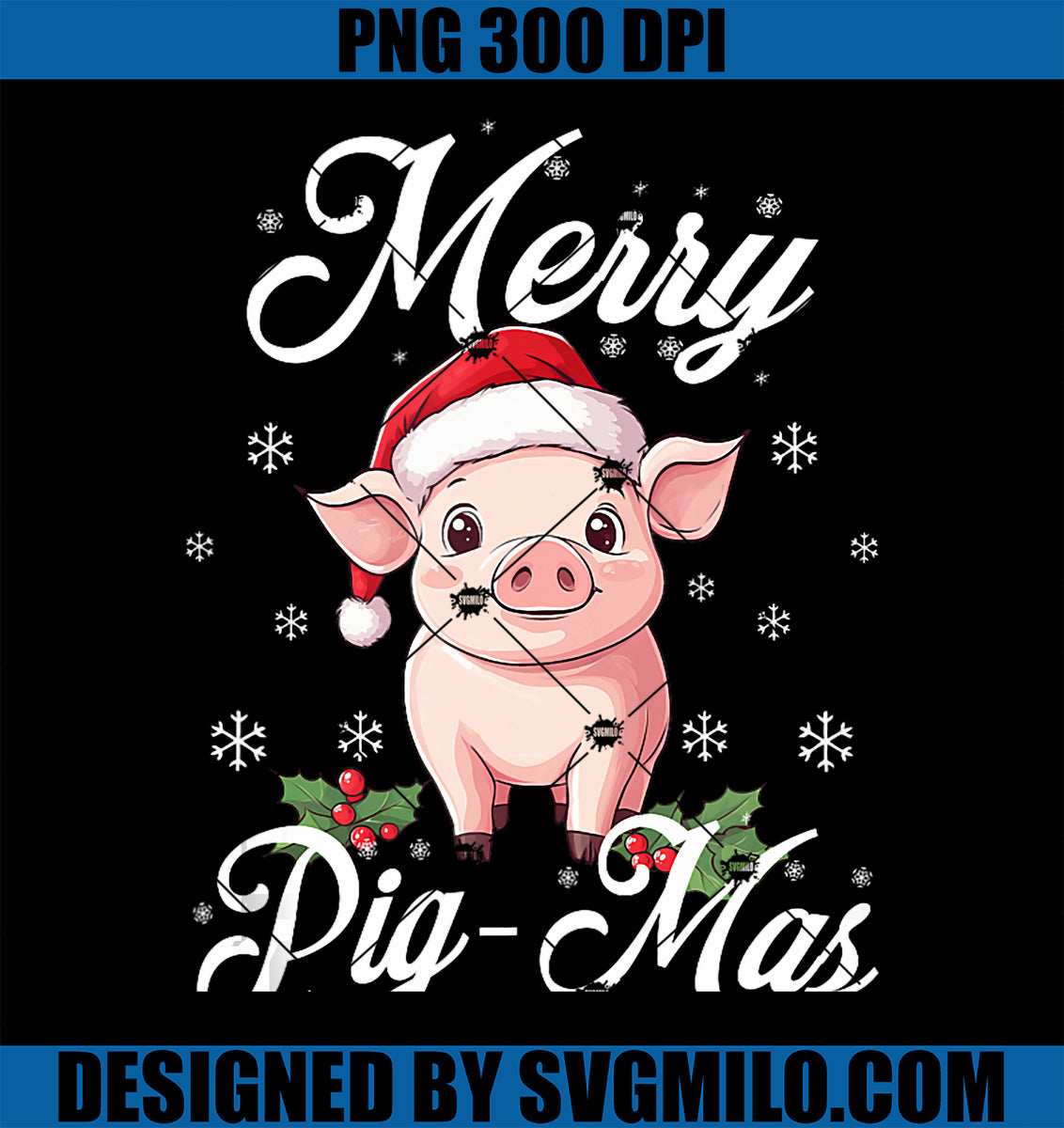 MerryPigmasPigPNG_WithSantaHatChristmasPunsAnimalLoversPNGcopy ...