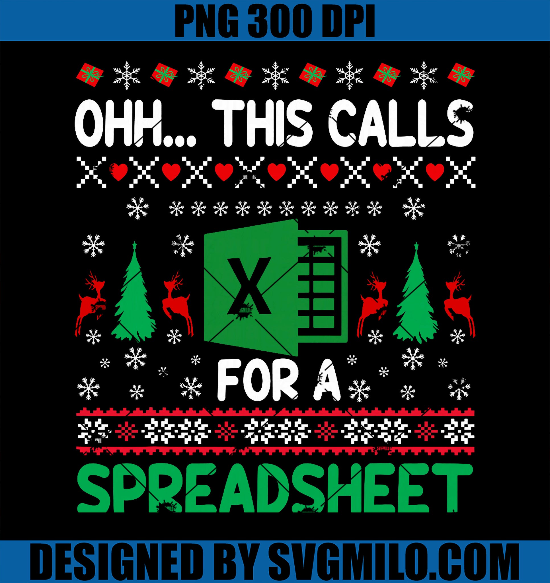 Oh This Calls For A Spreadsheet PNG, Christmas Sweater Excel Ugly PNG