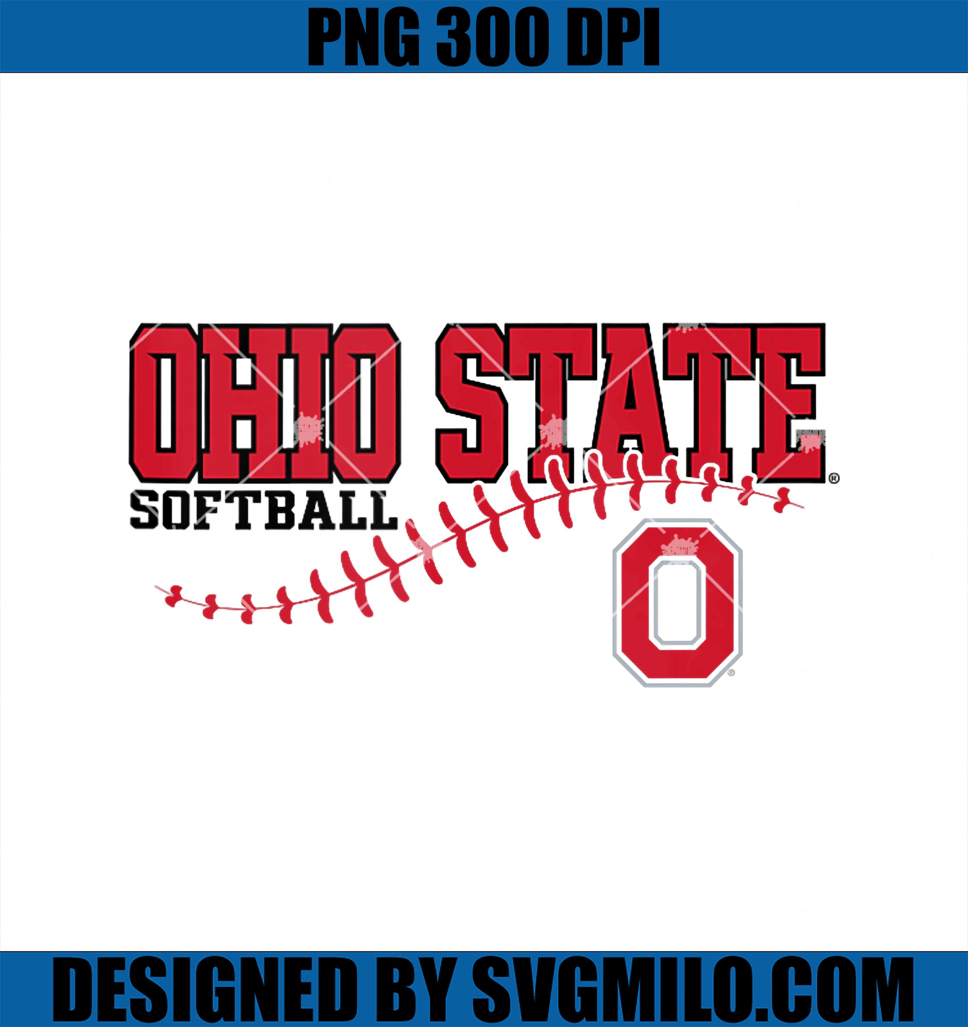 Ohio State PNG, Buckeyes Softball Laces White Officially Licensed PNG