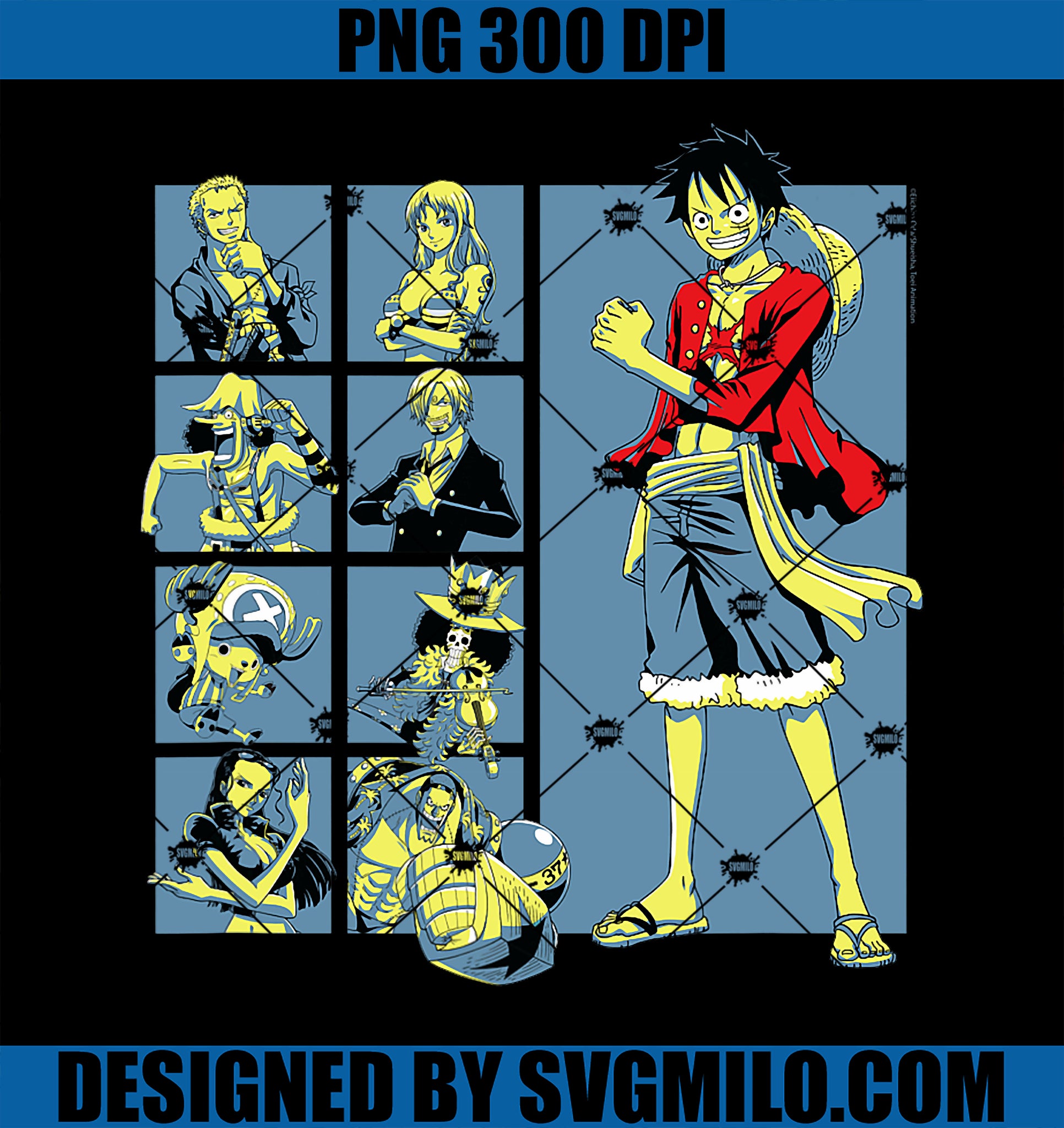 One Piece Anime Pirate PNG, Character Grid PNG