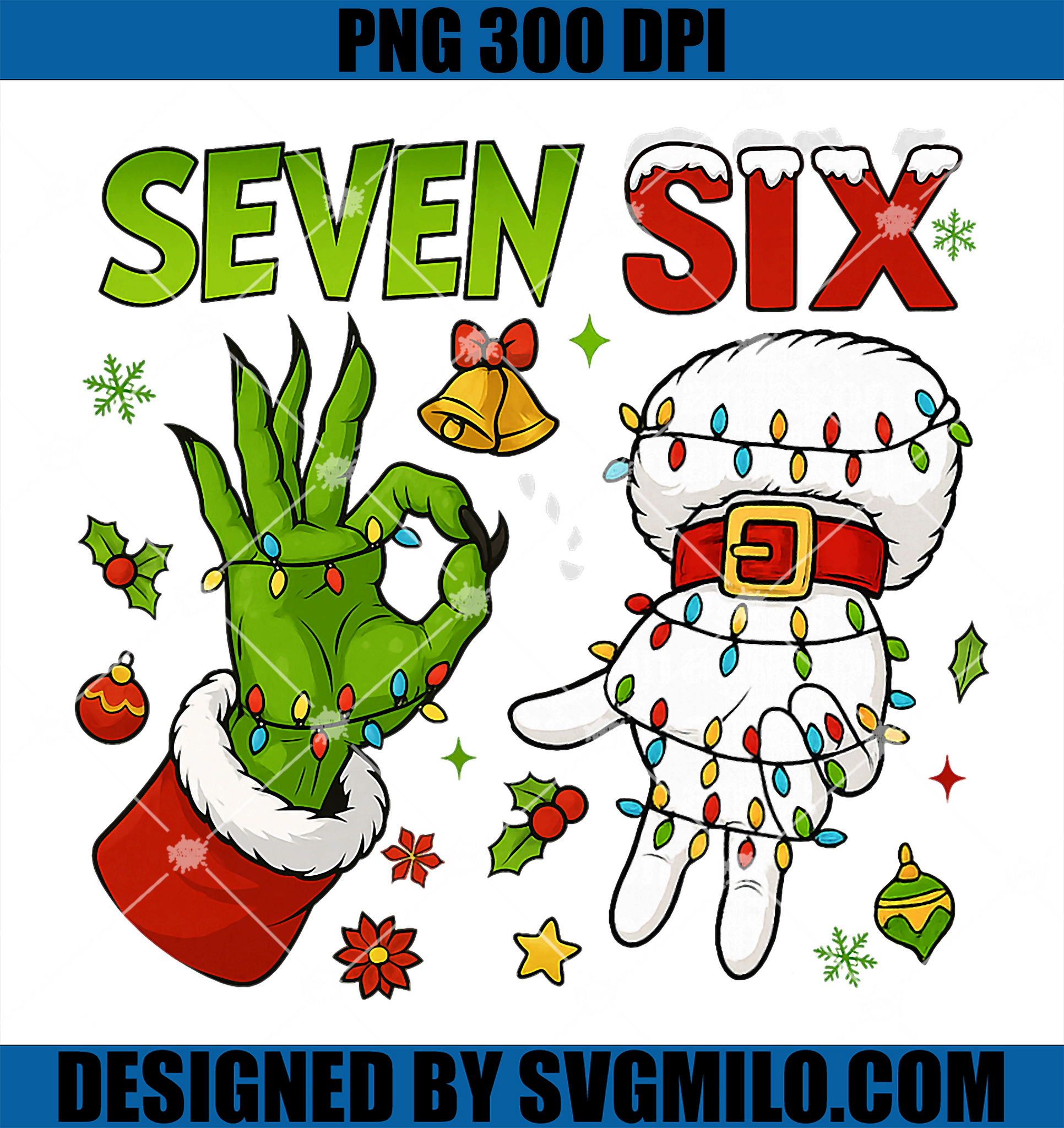 sSix Seven 67 PNG, Meme 6 7 Christmas Elf Hand PNG