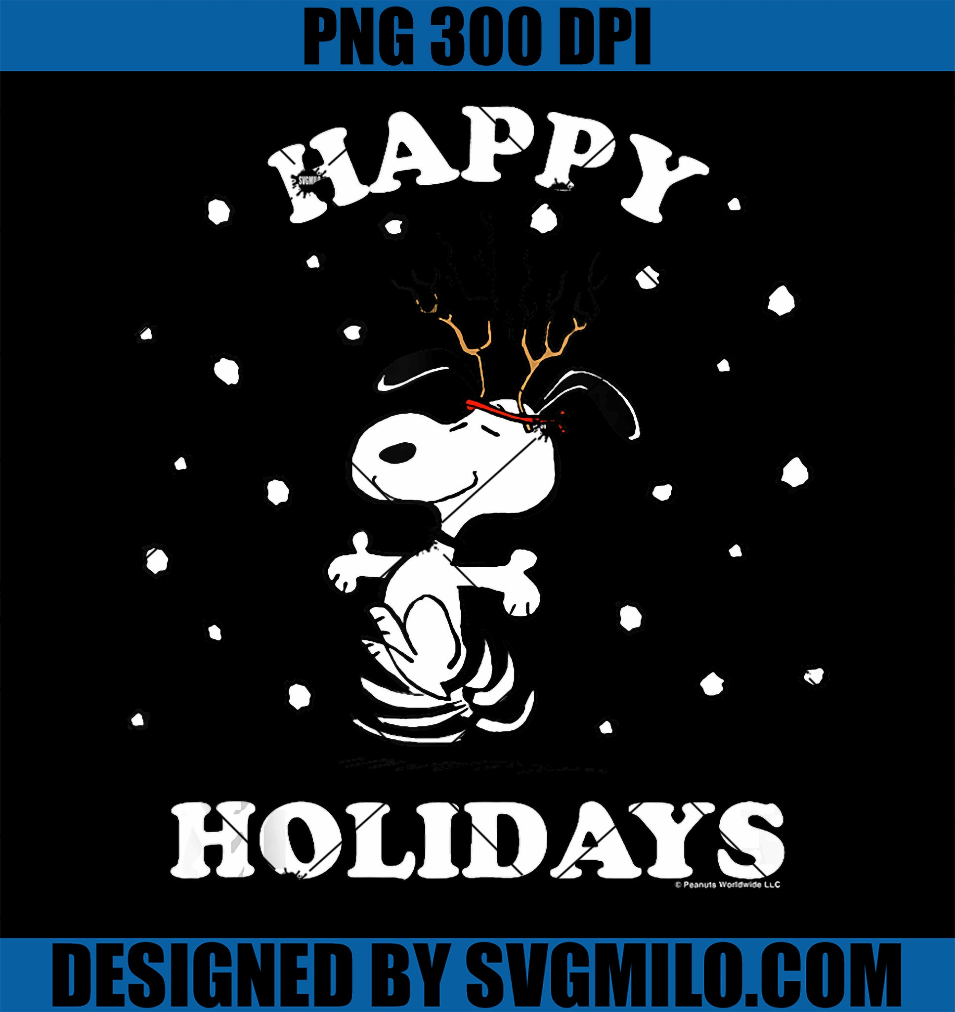 Peanuts Christmas Happy Holidays Snoopy PNG