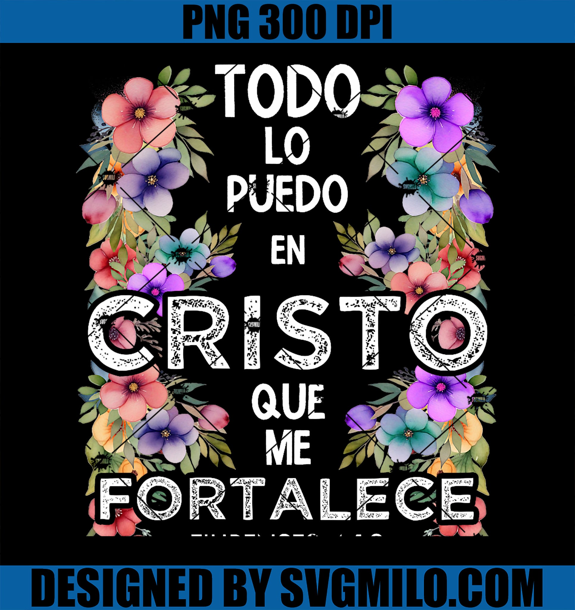 Philippians 413 PNG, Spanish Christian Bible Verse Jesus Christ PNG