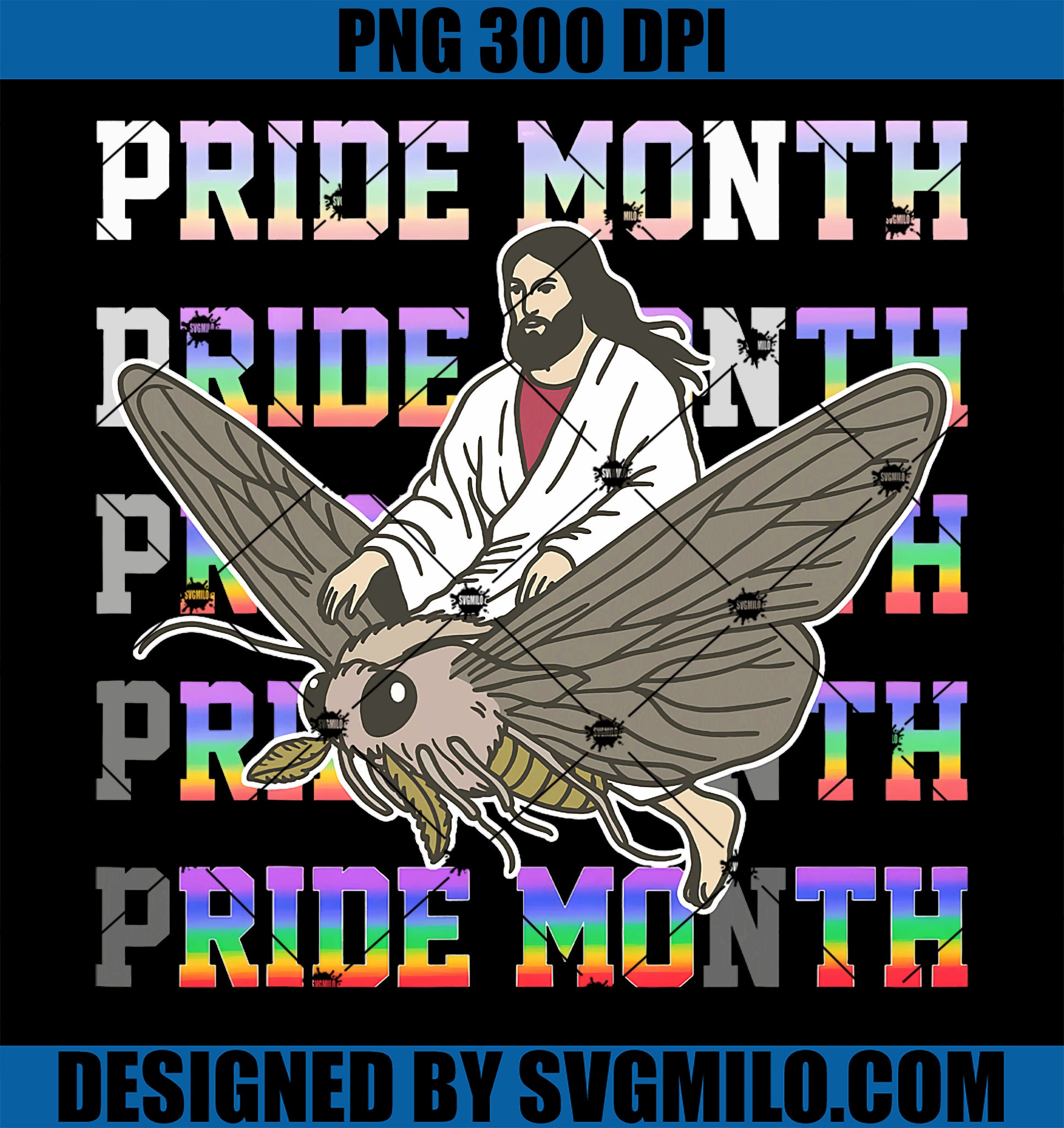 Pride Month Ride Moth PNG, Funny Pride Month Ride Moth PNG
