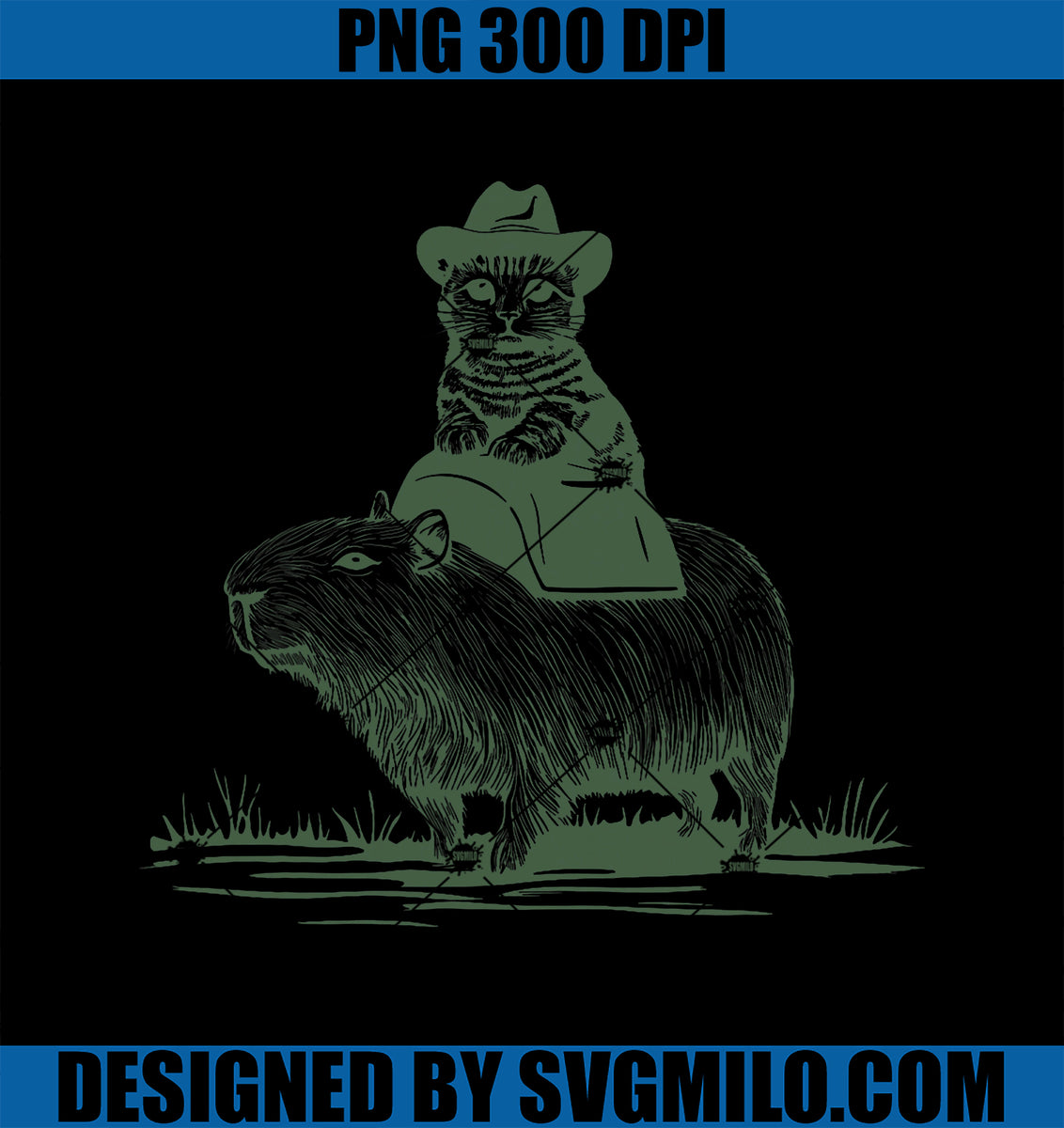 RetroCowboyCatRidingCapybaraMemePNG_WesternAnimalRodentPNGcopy_30d5827e ...