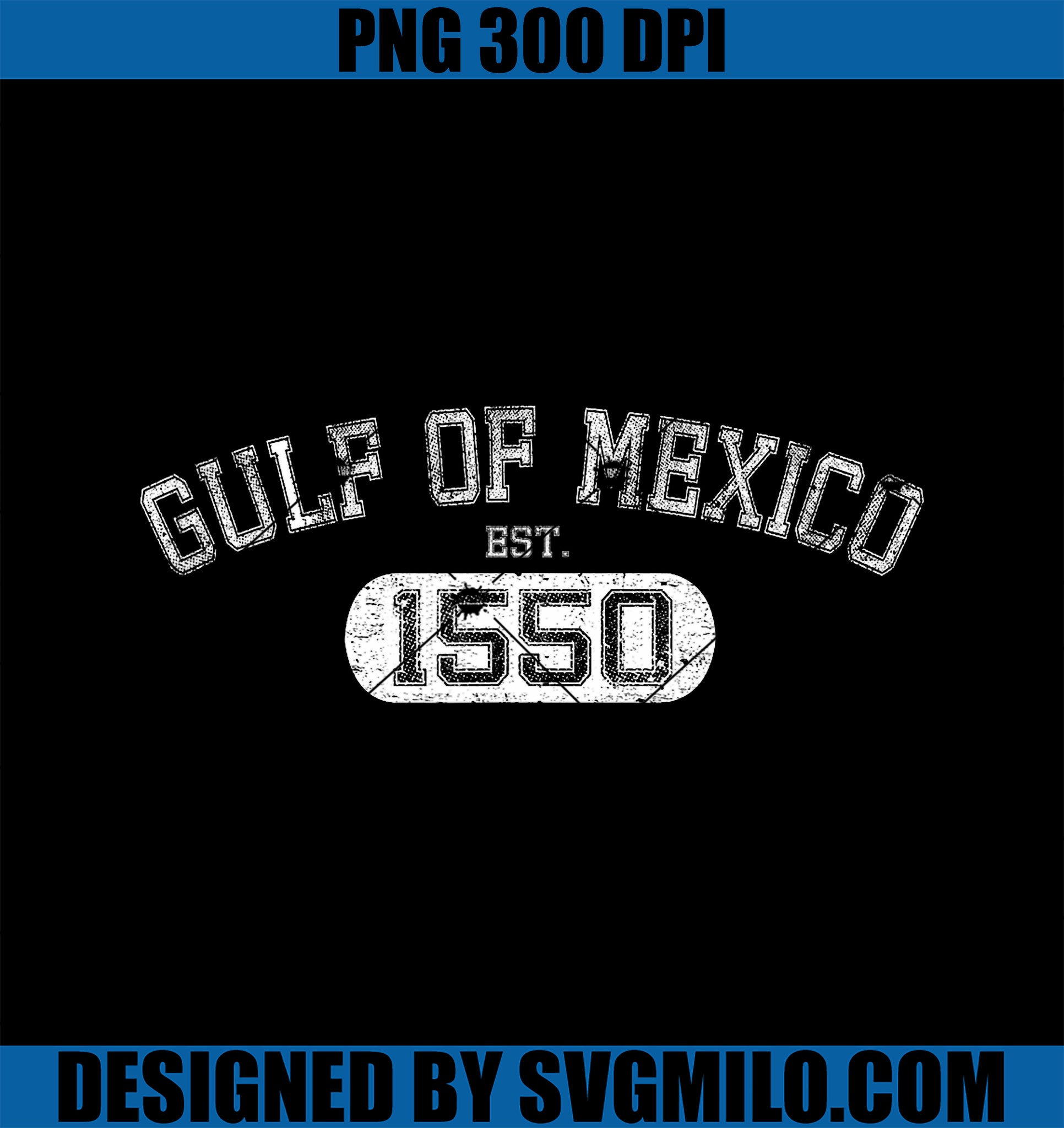 Retro Gulf Of Mexico Est 1550 PNG, Mexican Flag PNG
