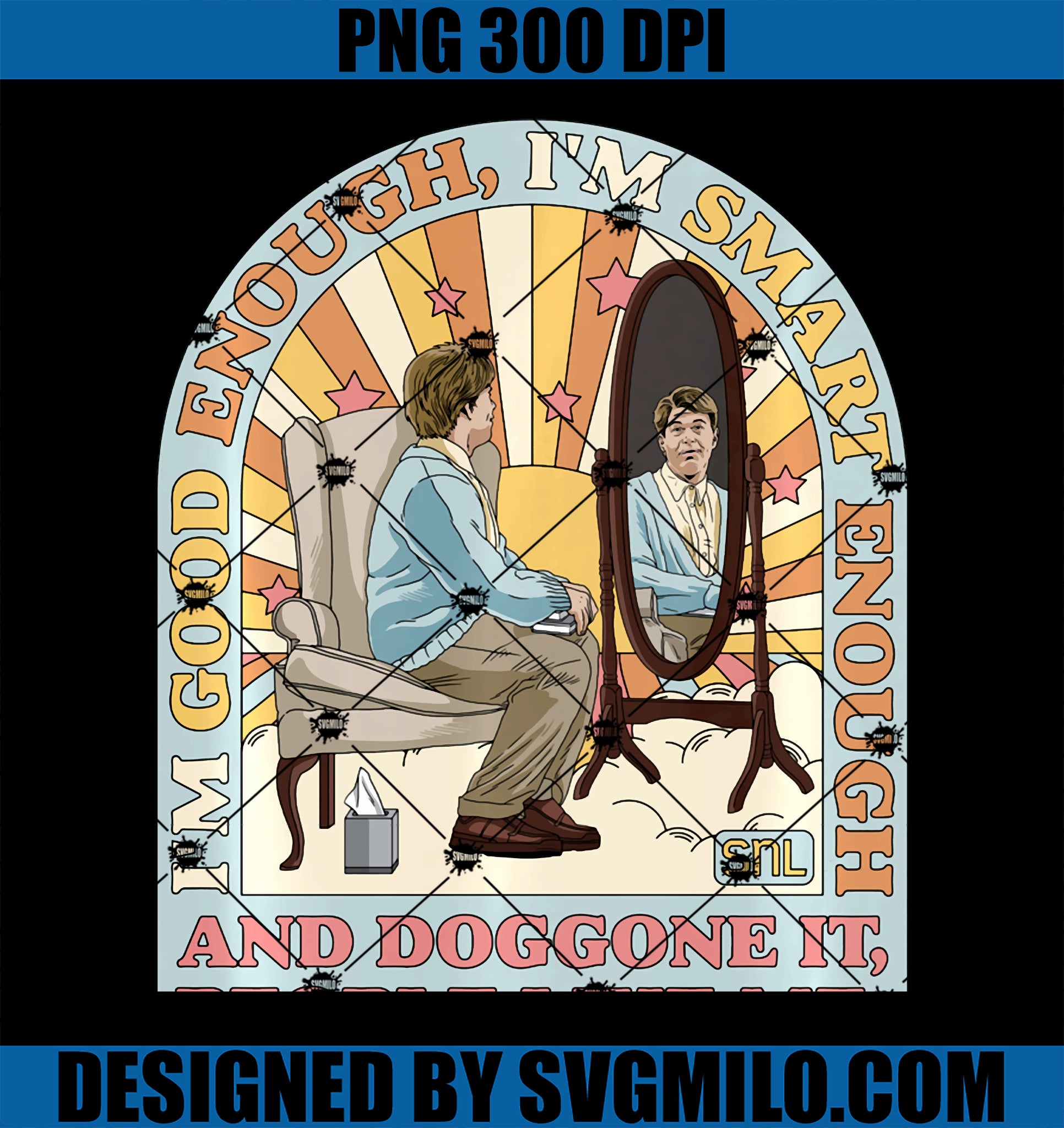 SNL Daily Affirmations PNG, With Stuart Smalley PNG