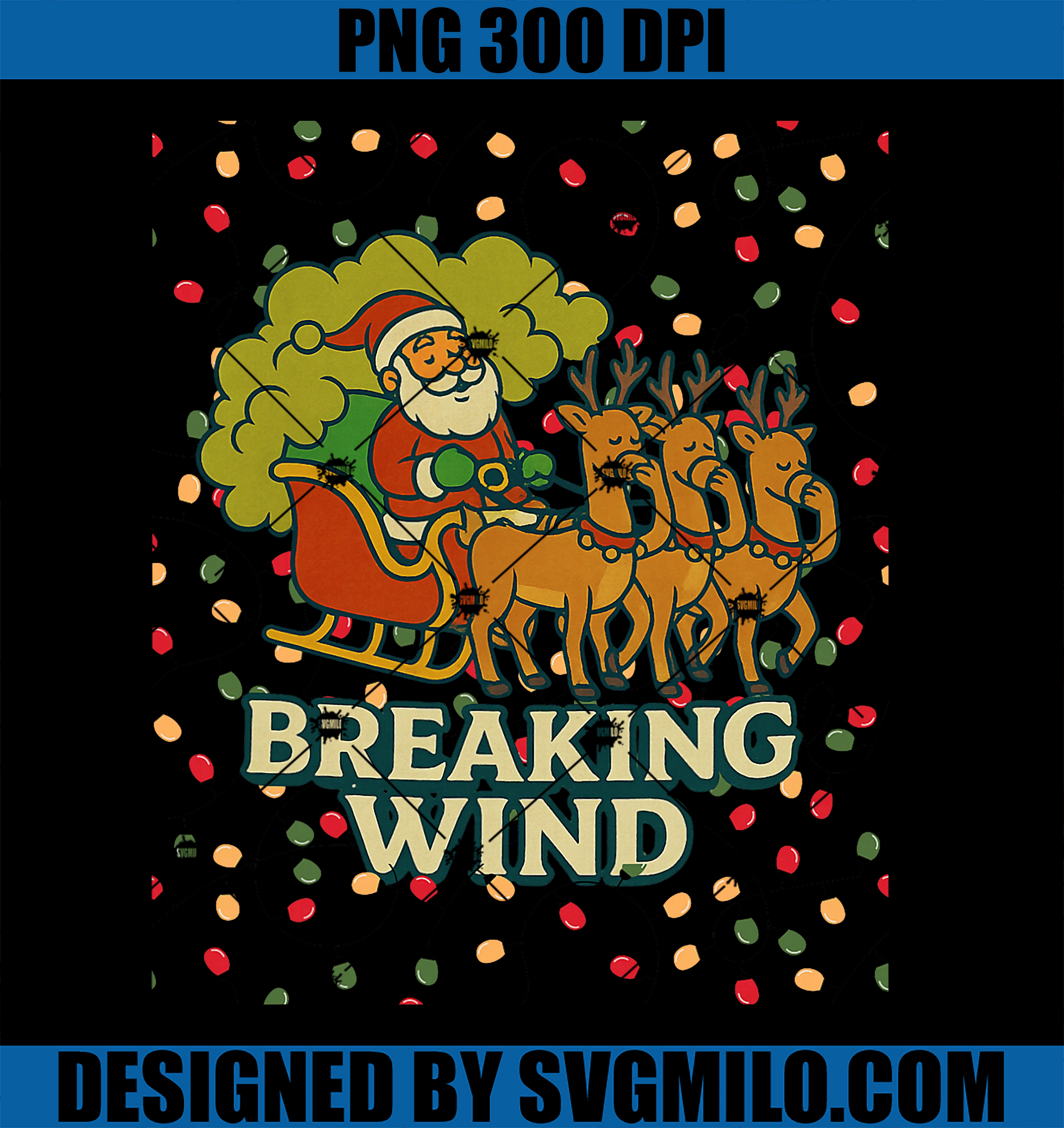 Santa PNG, Christmas Farts Breaking Wind PNG