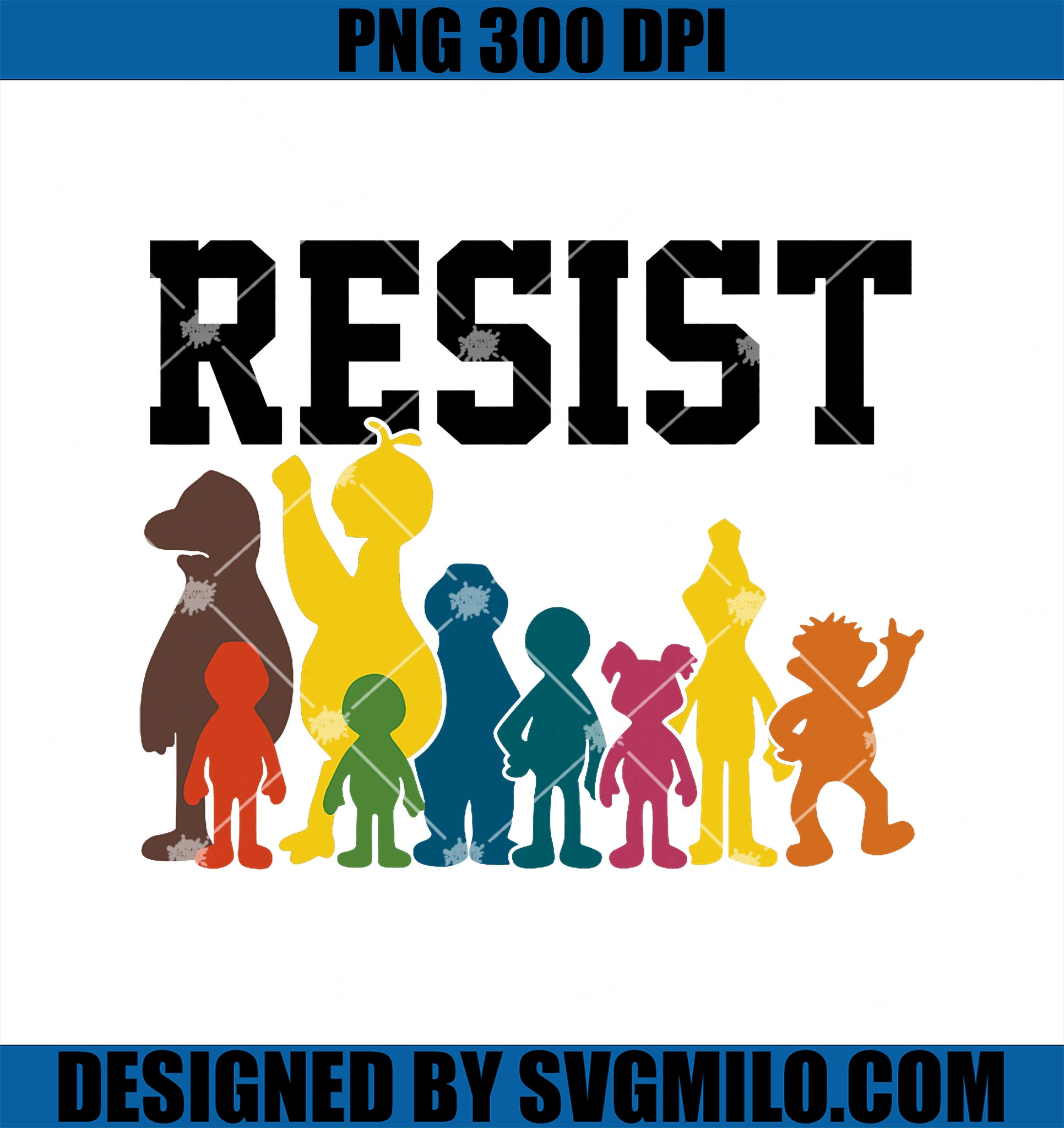 Save P.B.S Resist Rainbow PNG, Character Graphic PNG