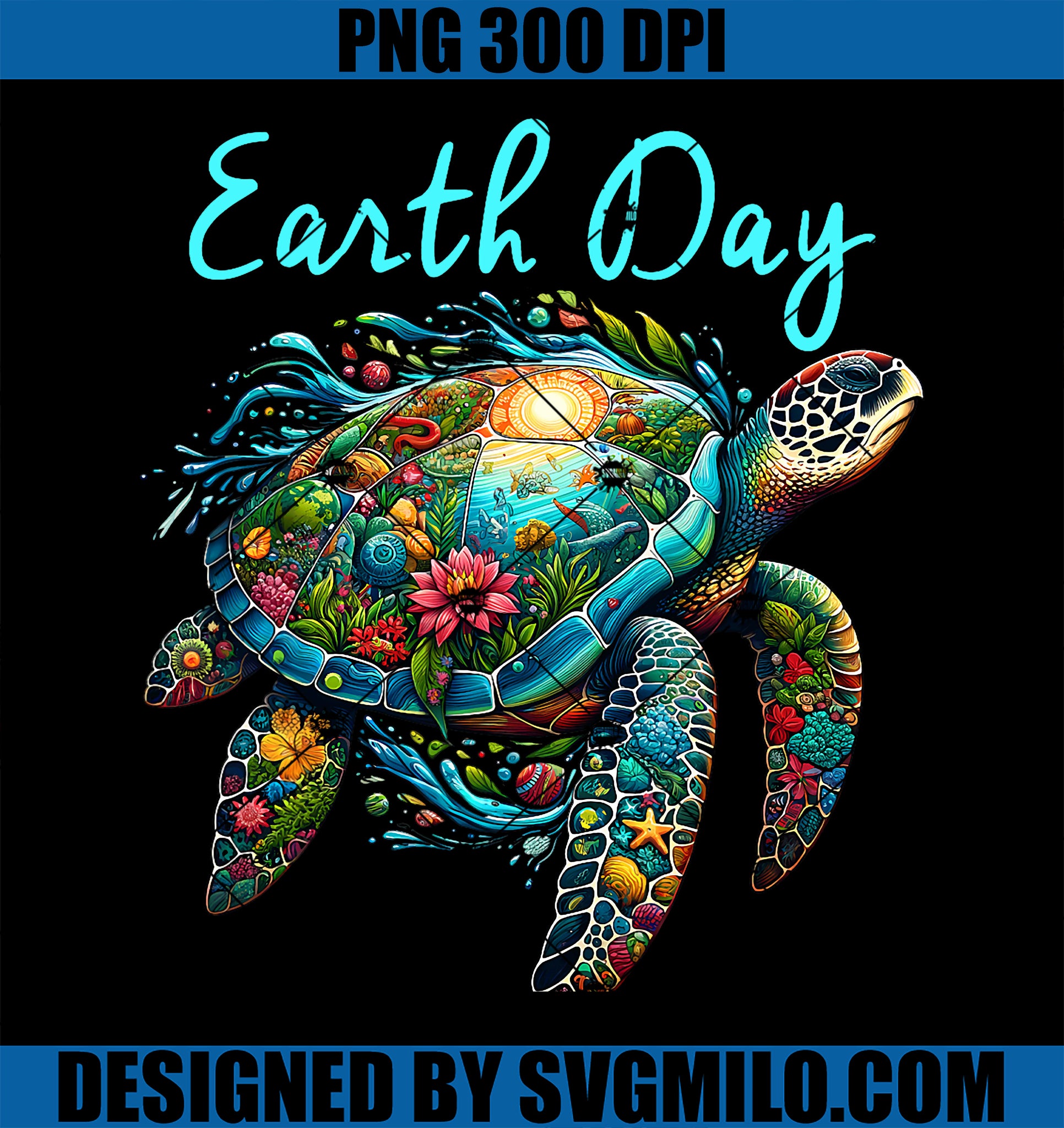Sea Turtle Earth Day PNG, Save The Earth PNG