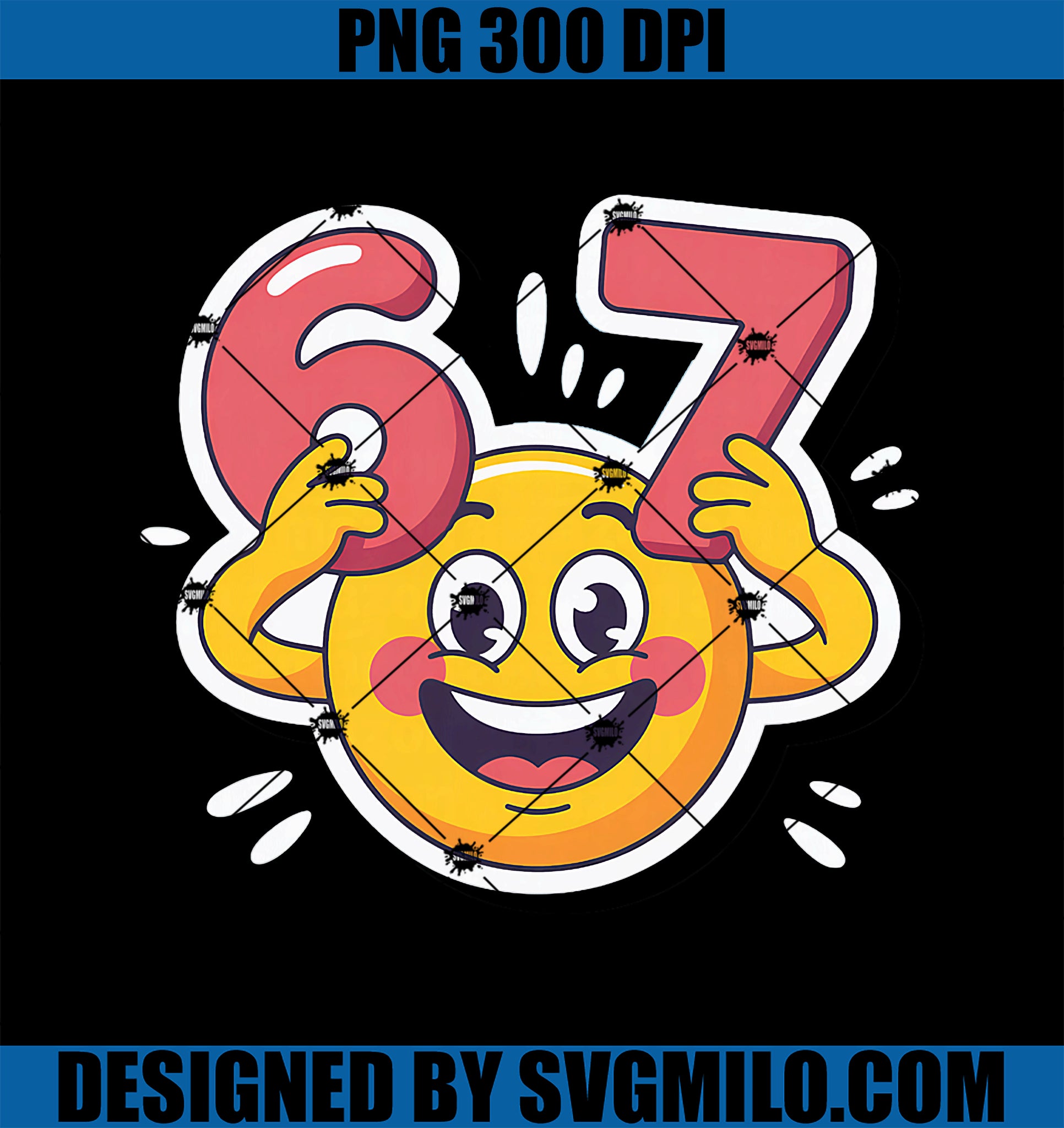 Six Seven 6 7 PNG, Emoticon Meme Design PNG