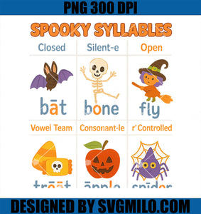 Spooky Syllables Teacher PNG, Funny Halloween Educational PNG