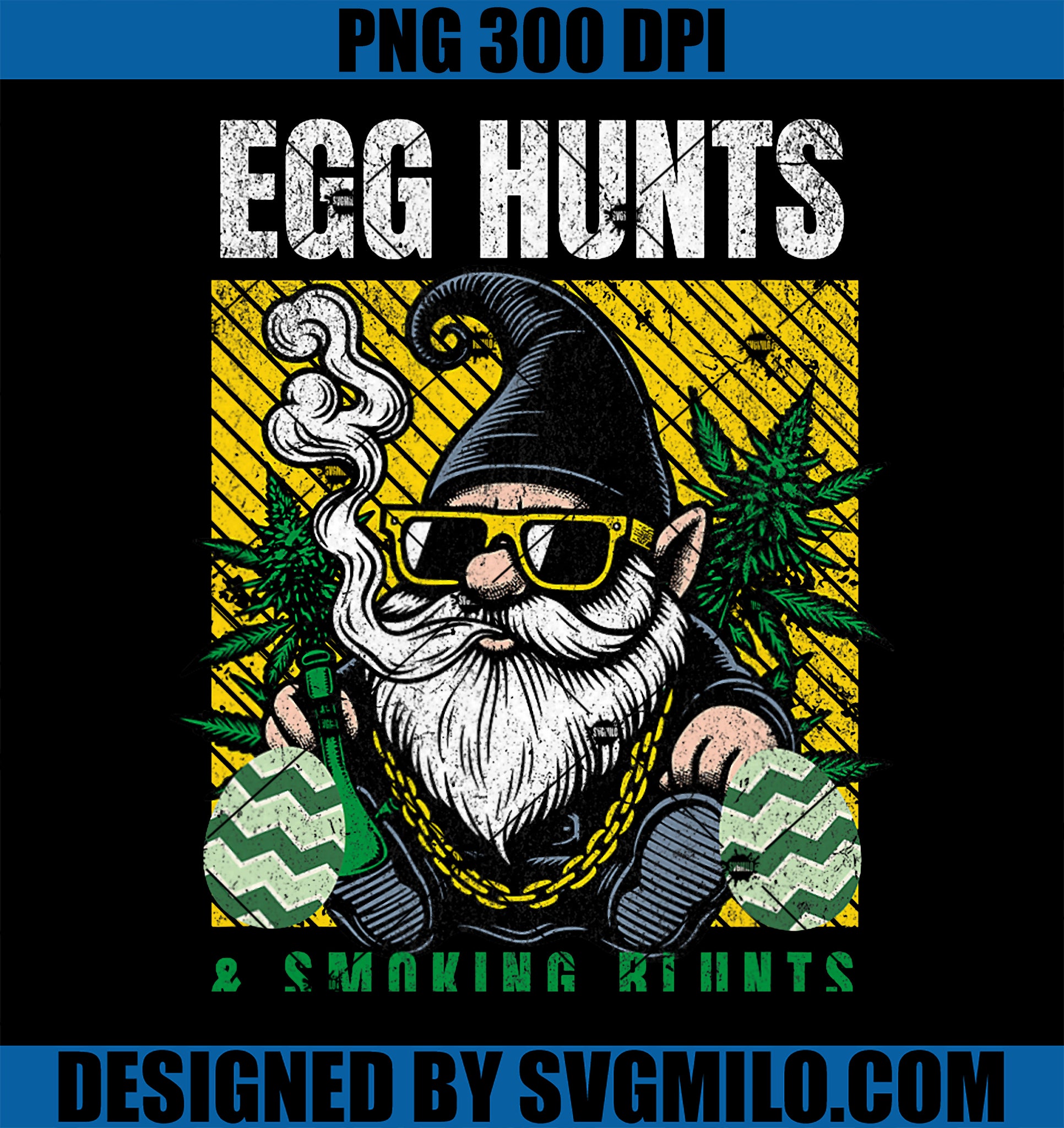 Stoned Easter Gnome With PNG, Joint 420 Marijuana Easter 420 Day PNG