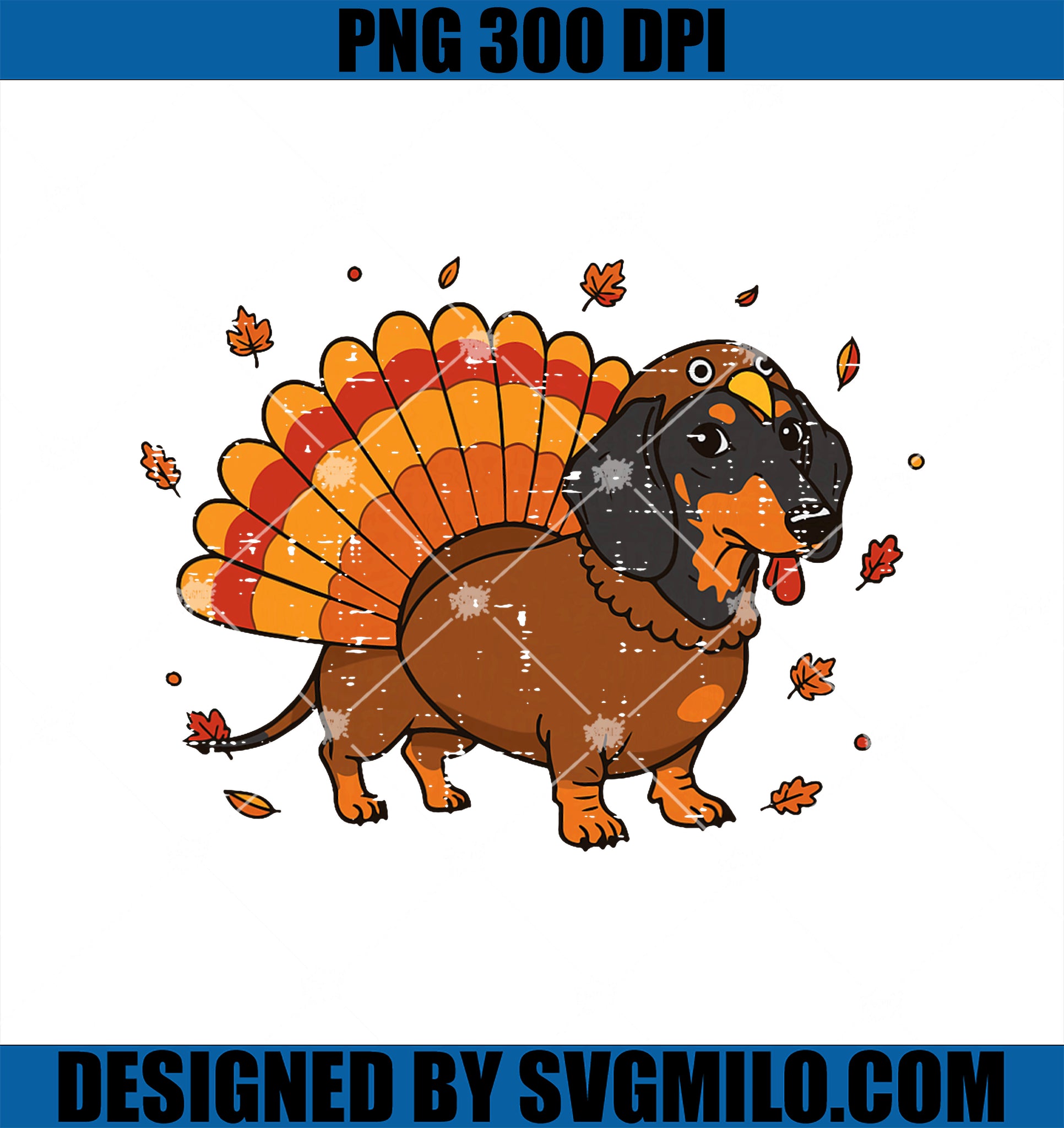 Thanksgiving Dog Dachshund Turkey PNG, Wiener Fall PNG
