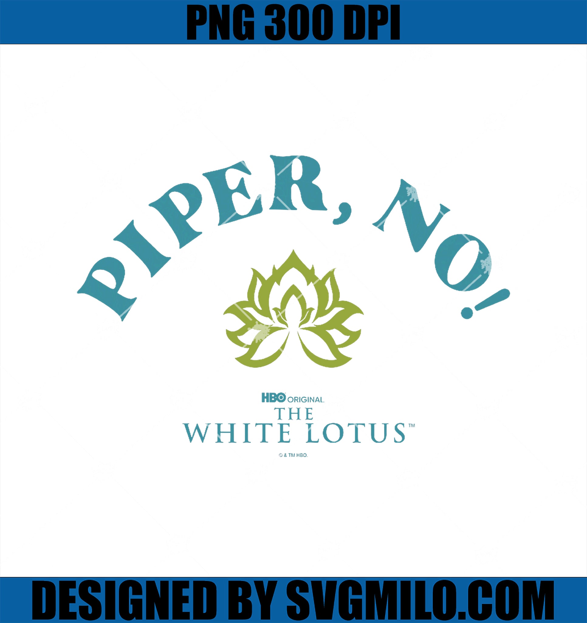The White Lotus Piper No! PNG, Distressed Text Logo PNG