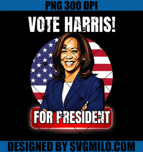Vote for Harris 2024 PNG, Kamala Harris For President, Election PNG