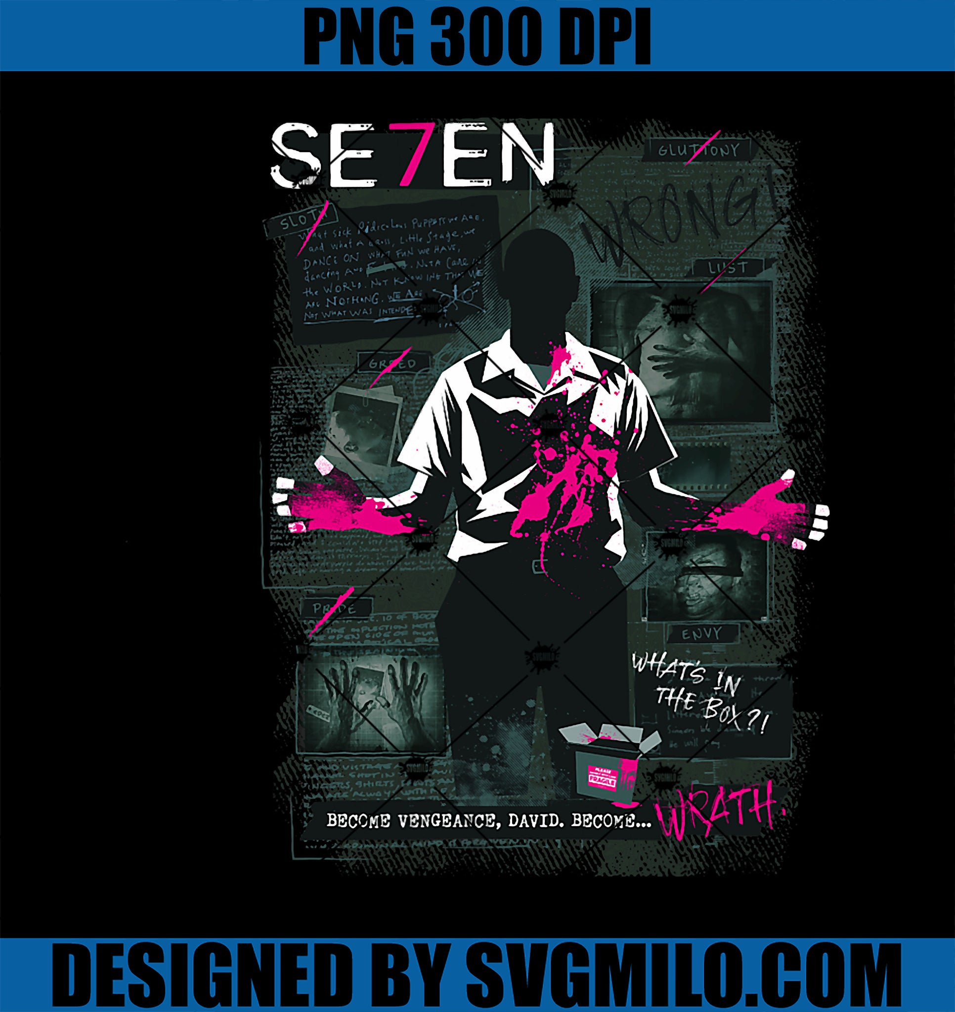 WB100 Se7en Wrath Bloody Hands PNG, Comic Graphic Cover PNG