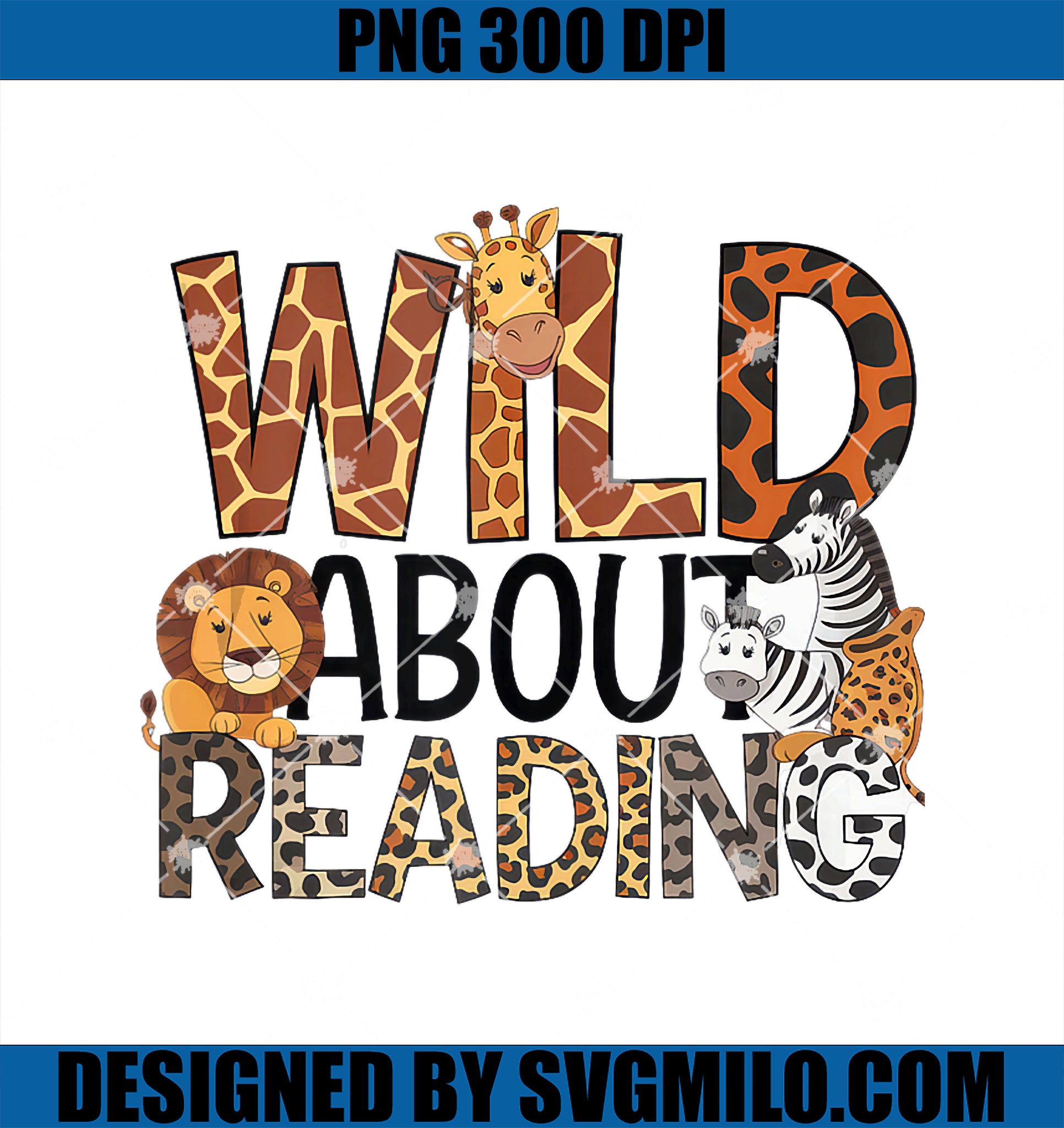 Wild About Reading PNG, Librarian Books Lover Reader PNG