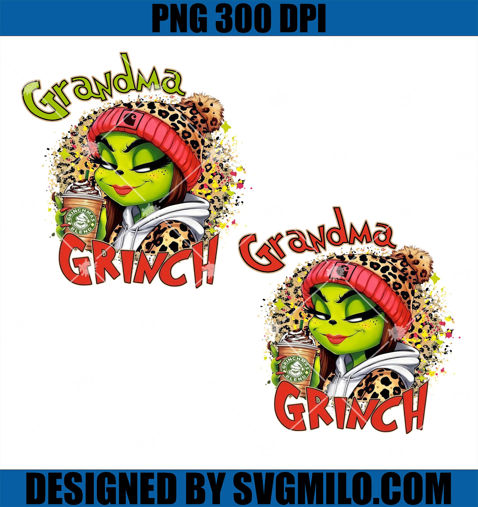 Grandma Grinch PNG, Christmas PNG, custom file