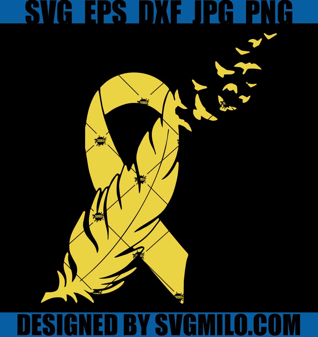 Awareness-Ribbon-Tee-SVG_-Yellow-Ribbon-SVG_-Cancer-Support-Tee-SVG ...