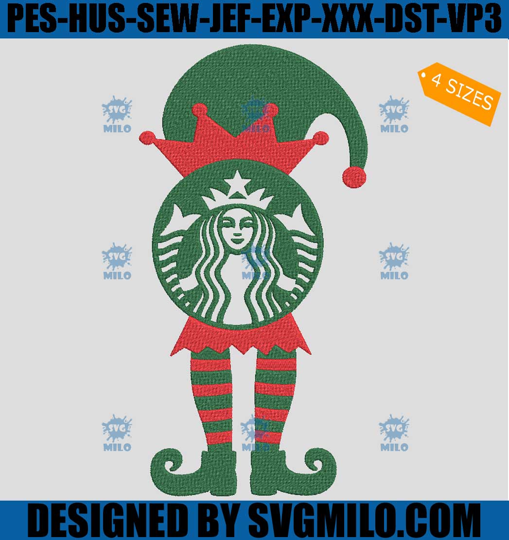 Starbucks-Elf-Christmas-Embroidery-Design_-Starbucks-Xmas-Embroidery ...