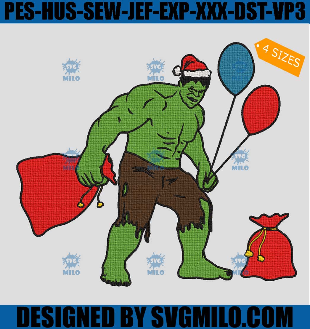 The-Hulk-Christmas-Embroidery-Design.-Santa-Hulk-Embroidery-Design ...